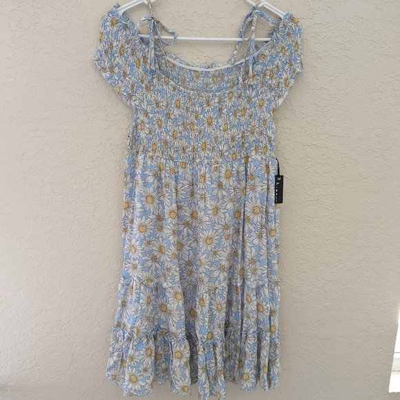 3rd + Malt | Dresses | 3rd Malt Off Shoulder Sunflower Daisy Sun Dress ...